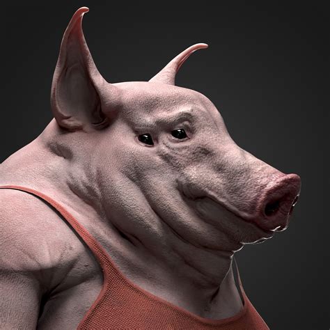 Pig Face Minecraft 3d