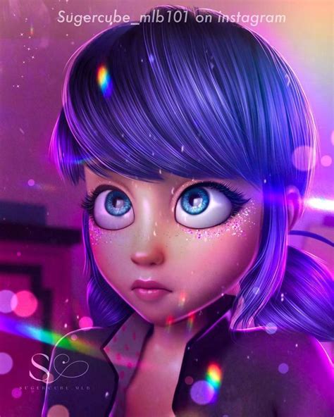 A Girl With Blue Eyes And Purple Hair