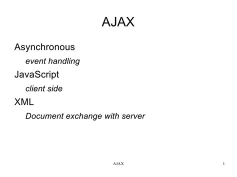 ajax overview pdf ajax programming web standards