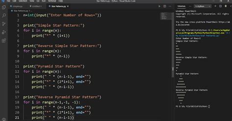 5 unique star pyramid patterns with python
