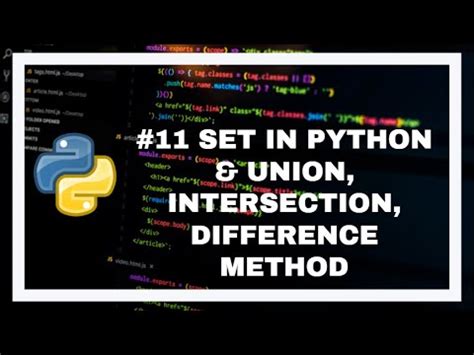 Sets In Python Union Intersection Difference Methods Python For