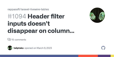 Header Filter Inputs Doesn T Disappear On Column Hide Issue 1094