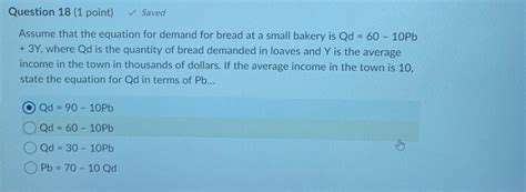 solved question 18 1 point saved assume that the
