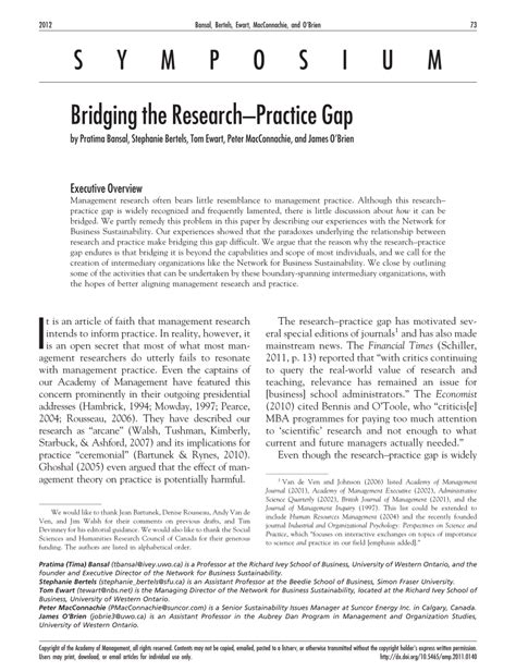 pdf bridging the research practice gap