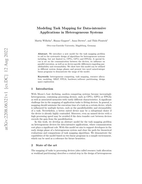 pdf modeling task mapping for data intensive applications in heterogeneous systems