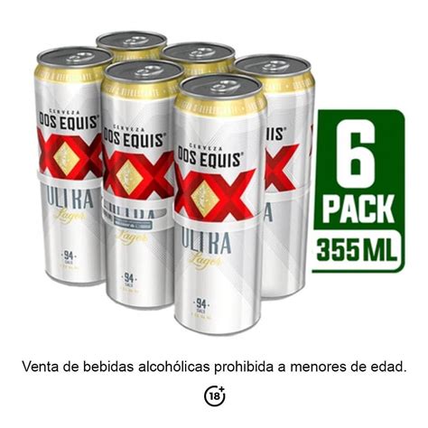 Cerveza Clara Dos Equis Ultra 6 Latas De 355 Ml C U Walmart