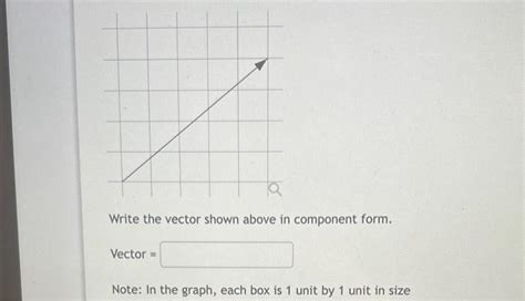 solved write the vector shown above in component form