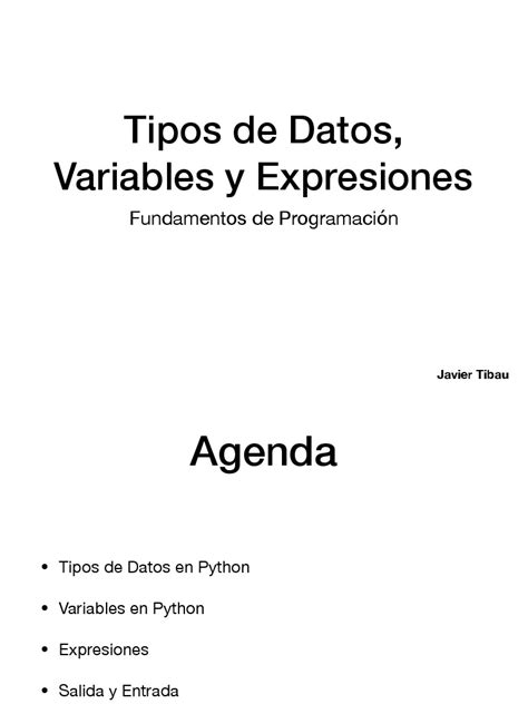 tipos de datos variables y expresiones pdf python lenguaje de programación Áreas de