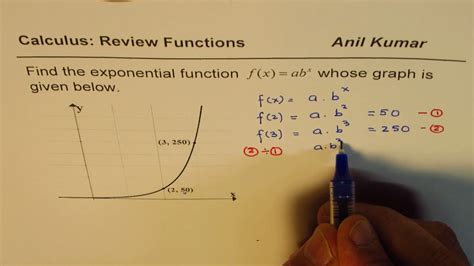 how to find equation of exponential function from graph youtube