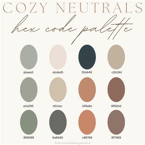 Farmhouse Cozy Neutrals Color Palette With Hex Codes And Instructions