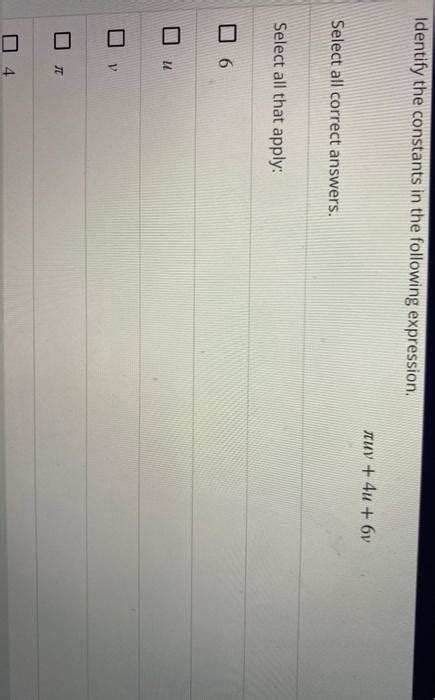 solved identify the constants in the following expression
