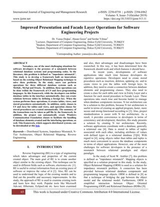 Improved Presentation And Facade Layer Operations For Software