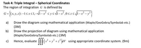 solved task 4 triple integral spherical coordinates the