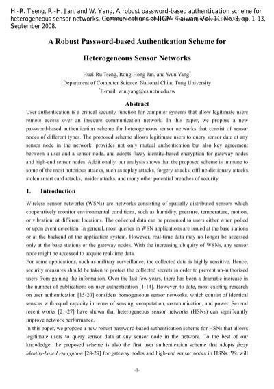 a robust password based authentication scheme for