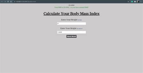 how to easily code a bmi calculator using javascript