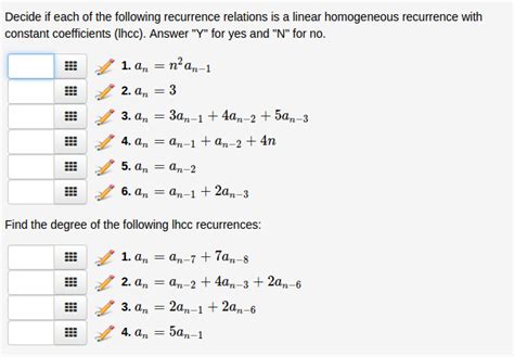 solved decide if each of the following recurrence relations