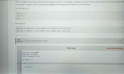 solved write a program that takes a string and an integer as