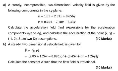 solved a a steady incompressible two dimensional velocity