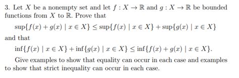 solved 3 let x be a nonempty set and let f x r and g x