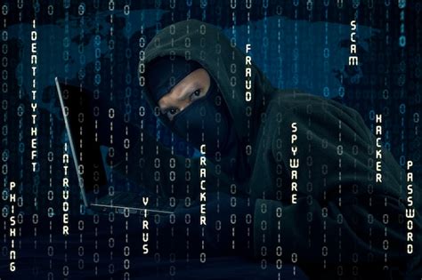 Premium Photo Digital Composite Image Of Computer Hacker With Laptop
