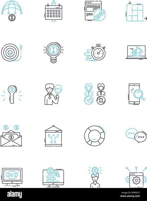 Process Transformation Linear Icons Set Innovation Efficiency