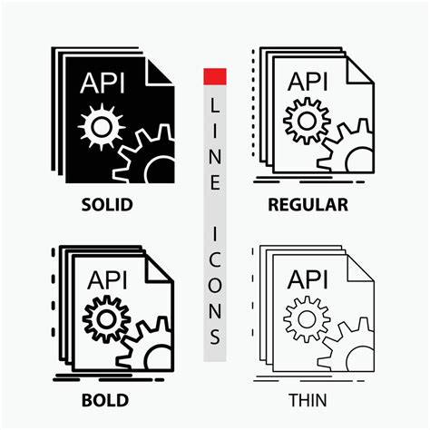 Api App Coding Developer Software Icon In Thin Regular Bold Line