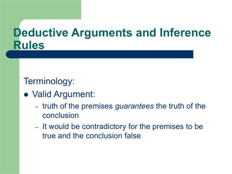 deductive arguments and inference rules