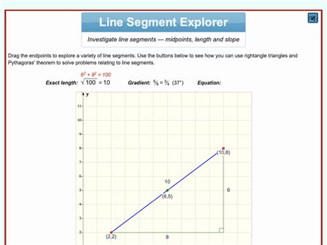 line segment explorer investigate line segments â midpoints length and slope segmentation