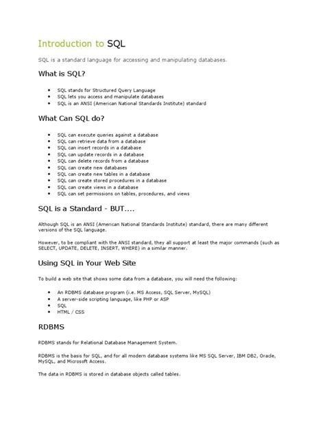 sql notes pdf sql database index