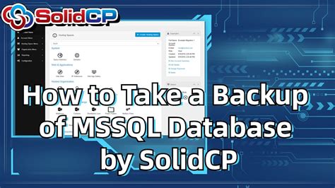 How To Take A Backup Of Mssql Database By Solidcp Youtube