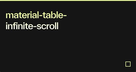 Material Table Infinite Scroll Codesandbox