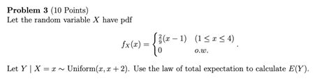 solved problem 3 10 points let the random variable x have