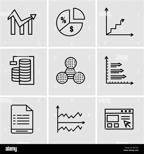 Set Of 9 Simple Editable Icons Such As Data Import Interface Chart