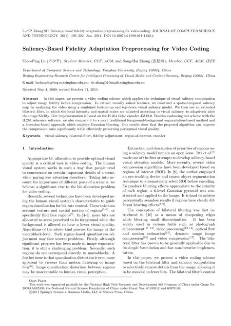 pdf saliency based fidelity adaptation preprocessing for video coding