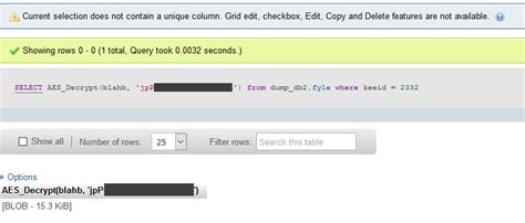mysql aes decrypt returning null value stack overflow