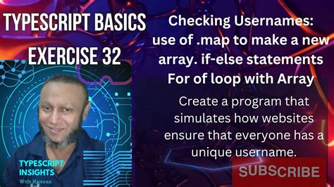 TypeScript Basics Exercise 32 Checking Usernames Use Of Map If Else