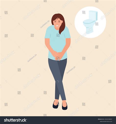 Woman Standing Want Pee Person Full Stock Vector Royalty Free 2163154947 Shutterstock