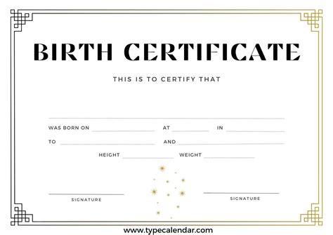 Free Printable Birth Certificate Templates Pdf Blank Fillable