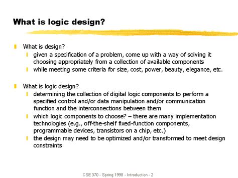 What Is Logic Design
