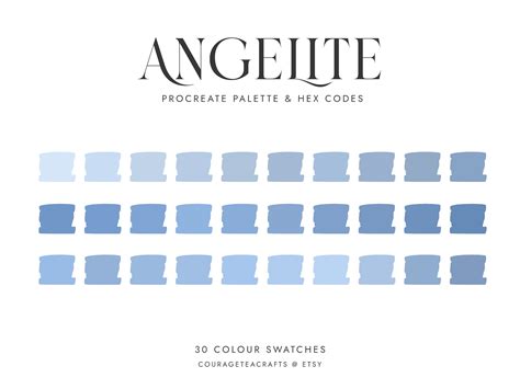 Procreate Colour Palette HEX Codes Angelite Crystal Neutral Etsy