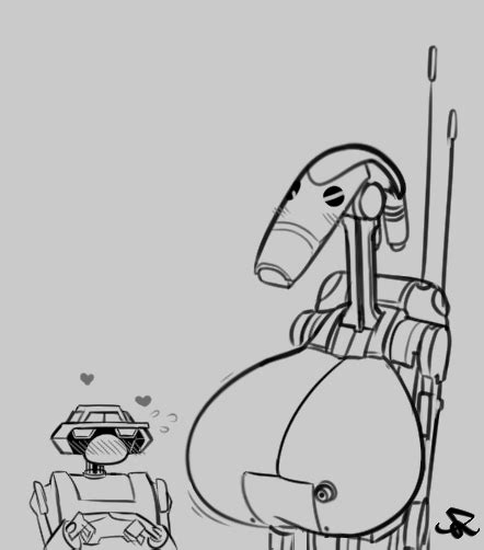 Rule 34 B1 Battle Droid Battle Droid Blush Blush Lines Breasts Heart Kalmoire Large Breasts