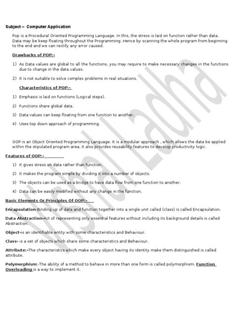 subject computer application pdf parameter computer programming method computer