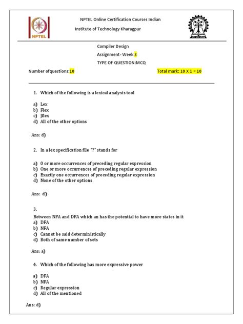 assignment 3 compiler design pdf regular expression theory of computation