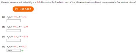 solved consider using a z test to test h0 p 0 7 determine