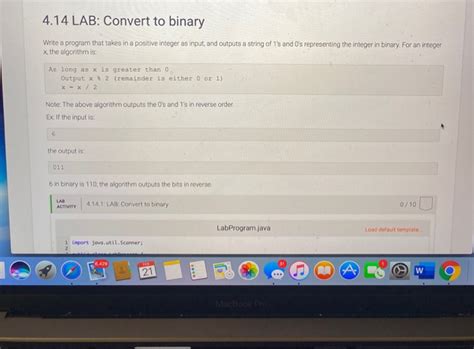 solved 4 14 lab convert to binary write a program that t