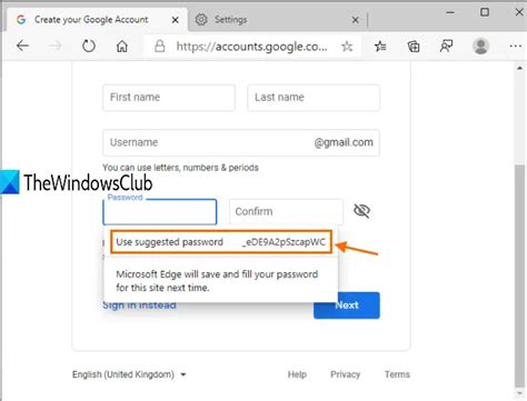 Disable Or Enable Suggested Passwords In Microsoft Edge Browser