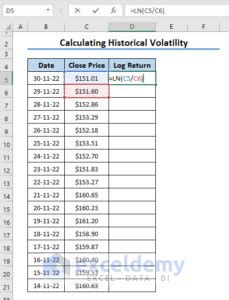 How To Calculate Historical Volatility In Excel With Easy Steps