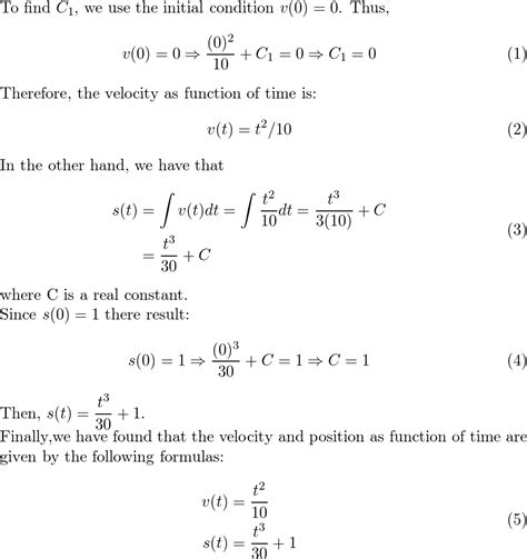 given the following acceleration functions of an object movi quizlet