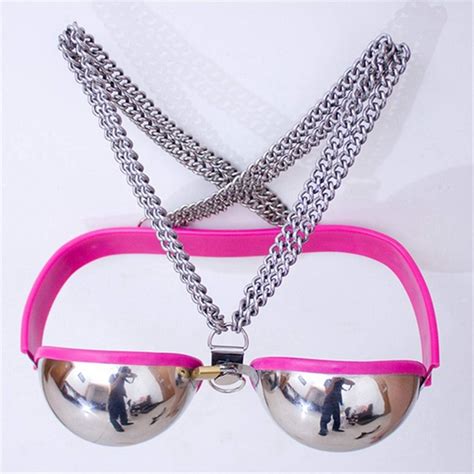Secret Female Sexy Stainless Steel Bra Chastity Belt Device Bdsm Bondage Restraint Sex Toys For