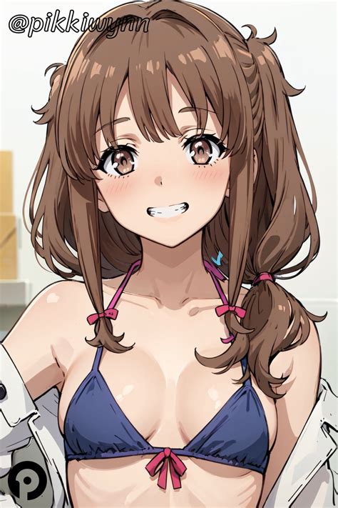 Rule 34 Ai Generated Azusagawa Kaede Bangs Bare Shoulders Bikini Blue Bikini Blush Breasts